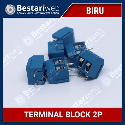 Jual Terminal block 2p 2 pin Pitch 5mm Biru, Cable Conector pcb skrup ...
