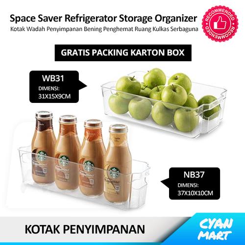 Jual Kotak Penyimpanan Kulkas Plastik Bening Transparent Space Saver ...