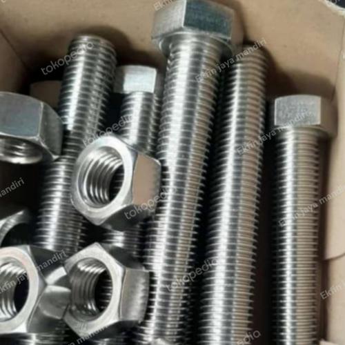 Jual baut mur stainless 304 | m30 x 160mm ful drat | komplit anti karat ...