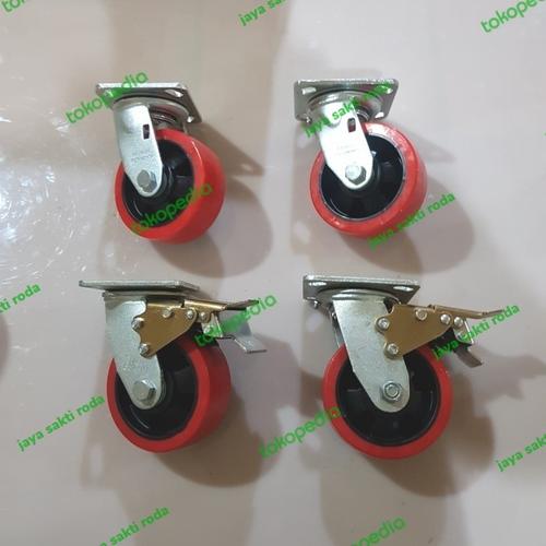 Jual Roda Troley Pu Ranger Heavy duty 5 inch ( 2muter+rem 2muter ...
