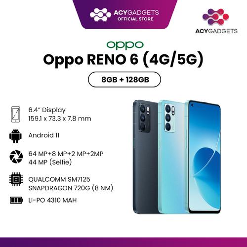 Jual OPPO RENO 6 (4G/5G) 8/128GB GARANSI RESMI OPPO - 4G, Aurora ...
