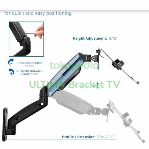 Jual bracket holder laptop wall mount arm stand notebook dinding ...