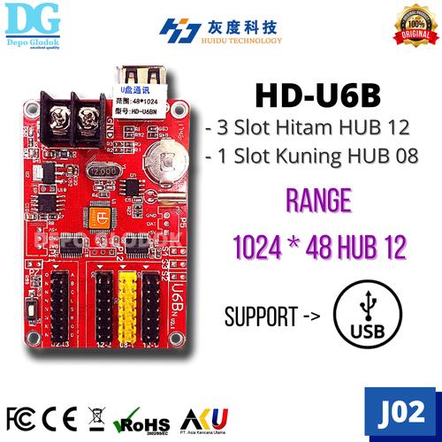 Jual LED CONTROLLER RUNNING TEXT SINGLE COLOR HUB 12 DC 5V HD-U6B USB - J02 - Jakarta Selatan ...
