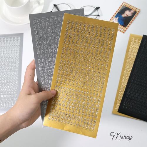 Jual Stiker Huruf Gold Silver Black White Alphabet Sticker Lettering ...