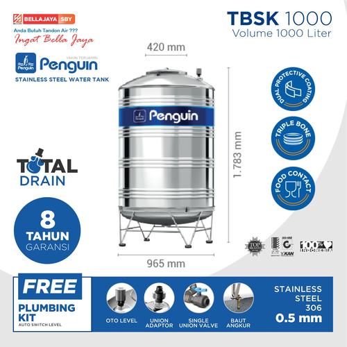 Jual Tandon Air Stainless Penguin TBSK1000 1000 Liter Nota - Kab ...