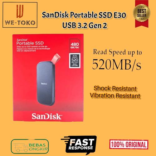 Promo SSD EXTERNAL SANDISK PORTABLE SSD EKSTERNAL 520MBS USB 3.2 - E30 ...
