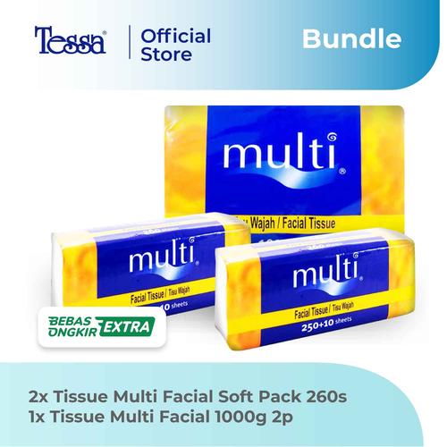 Jual Tissue Multi - Facial Tissue 1000 gr dan 2 pack 260s Combo ...