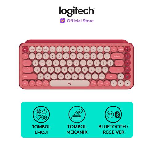 Promo Logitech POP Keys Keyboard Wireless Mechanical Compact, Emoji ...