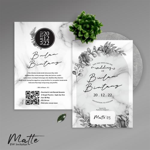 Jual UNDANGAN AESTHETIC MATTE BW - UNDANGAN PERNIKAHAN MURAH- UNDANGAN ...