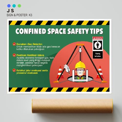 Jual POSTER SAFETY K3 CONFINED SPACE / RUANG TERBATAS - A3 (45cmx30cm ...