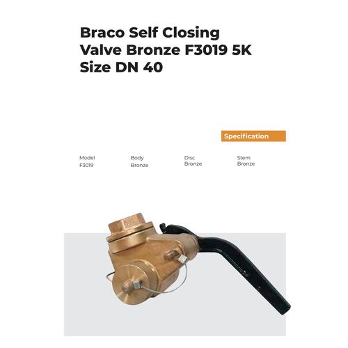 Jual SELF CLOSING GATE VALVE 5K BRONZE F3019 DN40 SIZE 1-1/2" - Jakarta ...