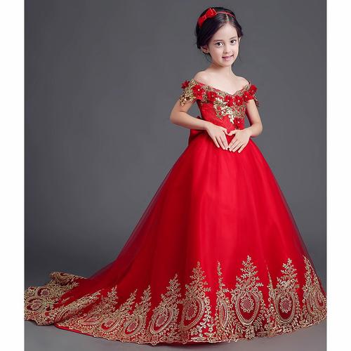 Jual Dress Kids Red Gaun Pesta Anak Gaun Pengantin Anak Rok Anak G ...