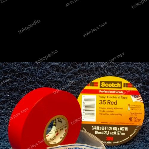 Jual 3M Isolasi scoth 35 Vinyl Electrical Tape-RED 19mmx20,1meter-biru ...