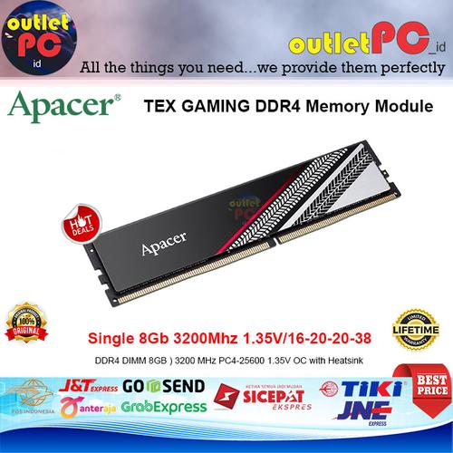 Jual APACER RAM TEX GAMING DDR4 8GB Single 3200Mhz PC4-25600 8G 8 GB D4 HS - Kota Medan ...