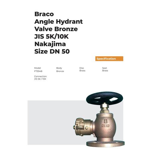 Jual ANGLE HYDRANT VALVE BRONZE NAKAJIMA COUPLING DN50 SIZE 2" JIS 10K ...