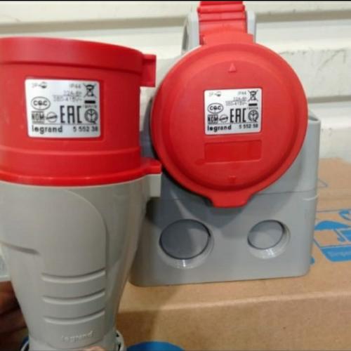 Jual Legrand Set Surface Mounting 555258 + 555238 Plug Socket 4P 3P+E 32A IP44 Male + Female Set ...