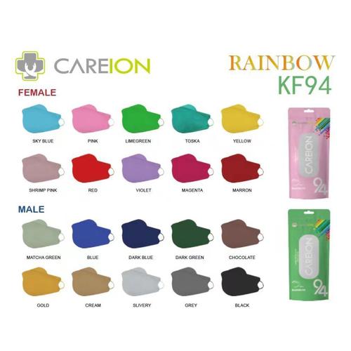 Jual MASKER KF94 RAINBOW DEWASA CAREION ISI 10 MASKER WARNA WARNI 4PLY ...