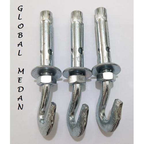 Jual Hook Bolt Dynabolt M8 x 10 x 50 Model Hook Gepeng - Kota Medan ...