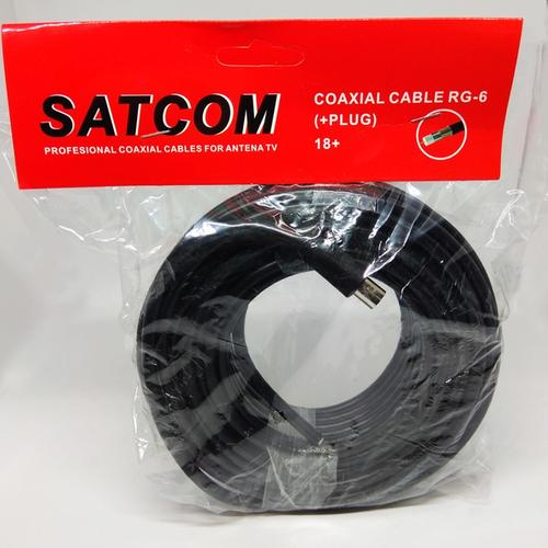 Jual Kabel Coaxial Satcom 18 Meter Kabel RG 6 Antena Parabola CCTV ...