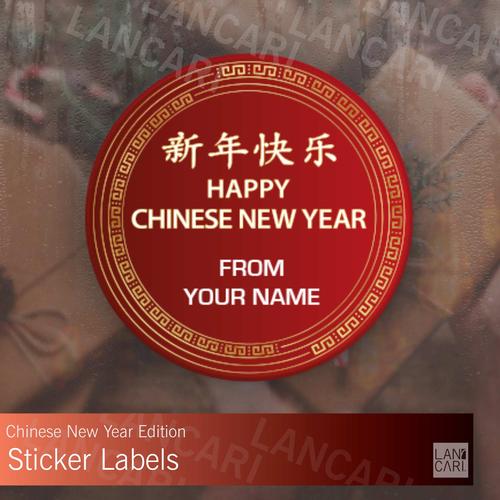 Promo Stiker Label Happy Chinese new year custom imlek tahun baru ...