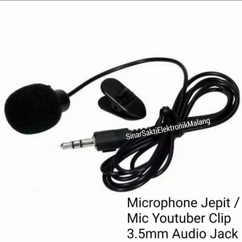 Jual Microphone Jepit Mic Youtuber Clip 3.5mm Audio Jack Komputer Kabel ...
