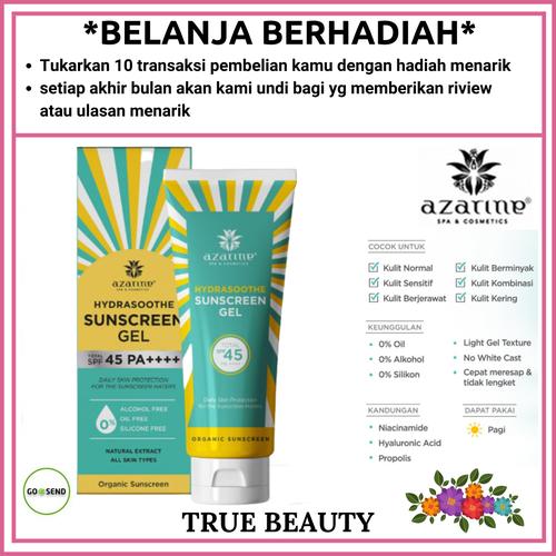 Jual AZARINE Hydrasoothe SUNSCREEN GEL Azarin Sunblock Kulit Sehat ...