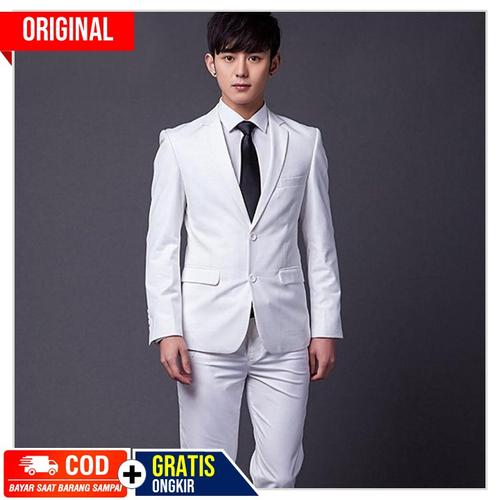 Jual SETELAN JAS PRIA FIT BASIC FORMAL 4IN1 - SUPER WHITE TWIST ...