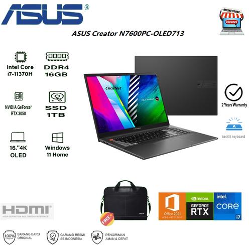 Jual ASUS Creator N7600PC-OLED713 I7-11370H 16GB 1TB SSD RTX3050 4GB ...
