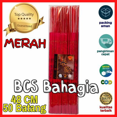 Jual hio dupa warna merah tulisan huruf china panjang isi 50 batang ...