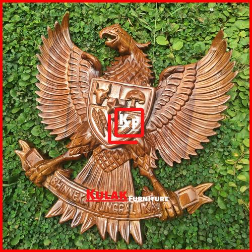 Jual hiasan dinding patung garuda lambang negara kayu jati - diameter ...