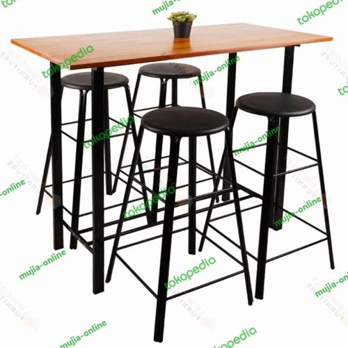 Jual Meja Bar Cafe Tinggi Kayu Besi Minimalis Mewah Kuat - Kursinya Aja ...