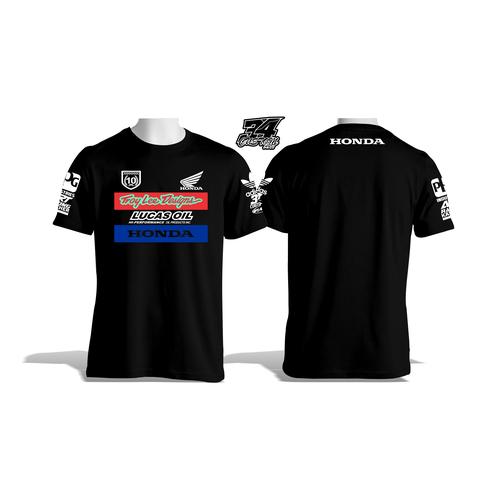 Jual Kaos Baju Distro Otomotif HONDA Racing Team Sponsor TLD LUCAS OIL ...