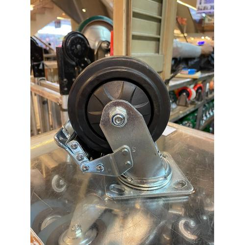 Jual Roda Trolley / Troly / Troli Karet Heavy Duty Diameter 5" Plat Rem ...