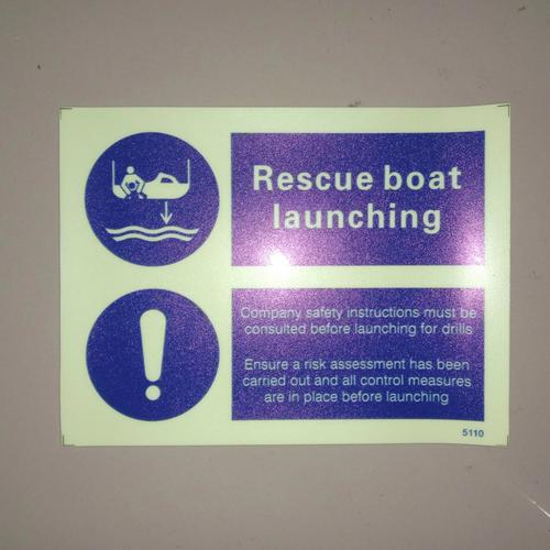 Jual 335110 RESCUE BOAT LAUNCHING (STIKER SAFETY FOSFOR) 200x150 MM ...