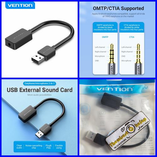 Jual Vention CDZ Sound Card OMTP CTIA USB External Soundcard Audio ...
