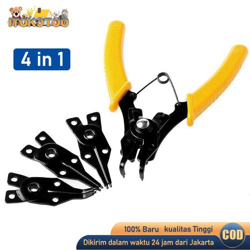 Jual Tang Spi Snap Ring Set 4 In 1 Circlip Plier Alat Pasang Ring Snap ...