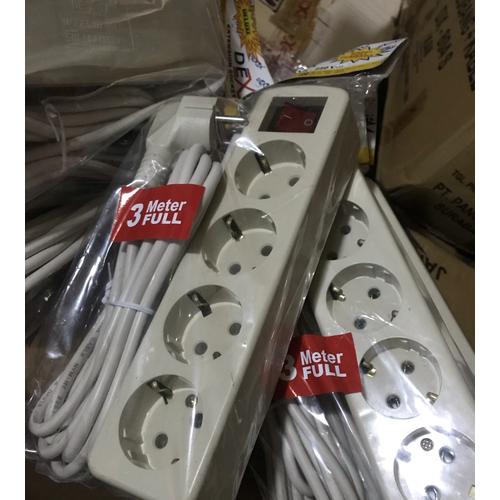Promo Cuk terminal kabel listrik + switch 2 3 4 5 lubang 1.5 m 3m 5m ...