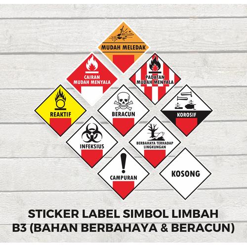 Jual Sticker Label Simbol Limbah B3 Bahan Berbahaya dan Beracun 10 x 10 ...