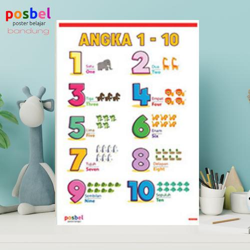 Jual Paket Poster Edukasi Mengenal Warna Huruf Angka Binatang Buah ...