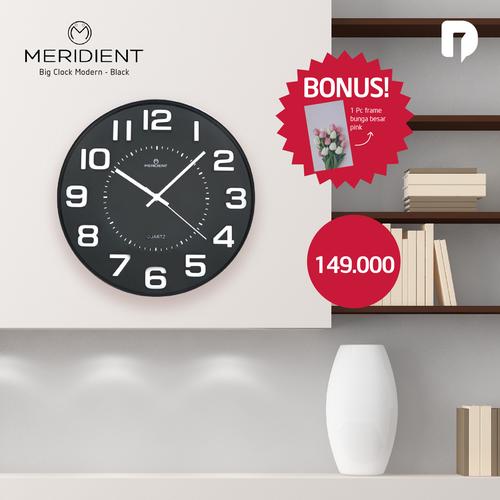 Jual Jam dinding Meridient Clock hitam putih pink minimalis glow - Big ...