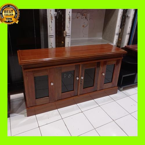 Jual bupet rata kayu / lemari tv / bupet sepotong kayu - 120 cm - Kab ...