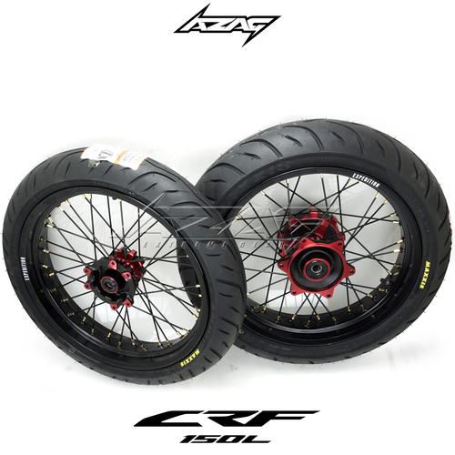 Jual BAN SET SUPERMOTO HONDA CRF 150L TROMOL SCARLET VELG EXPEDITION ...