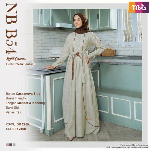 Jual Gamis Nibras NB B54 Warna Cream Krem Busui Cantik Adem Casual ...
