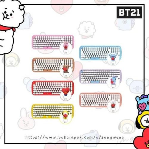 Jual Keyboard Bt21 Bts Wireless Chimmy Cooky Tata Rj Cavania65 ...