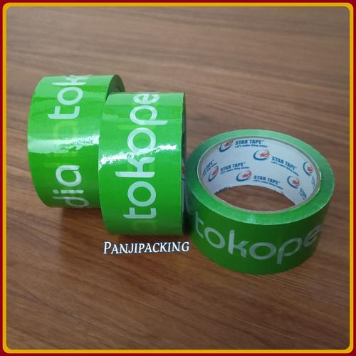 Jual Lakban Tokopedia Hijau / Solasi Online Tokped Tulisan Putih 48mm x ...