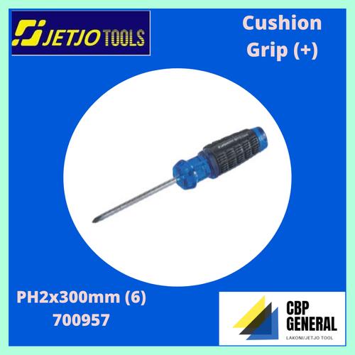 Jual JETJO TOOLS Obeng Gagang Karet (+) PH2x300mm (6) / Cushion Grip ...