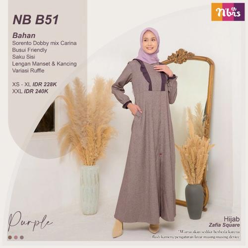 Jual Gamis Nibras NB B51 Warna Ungu Purple Baju Muslimah Branded Casual ...