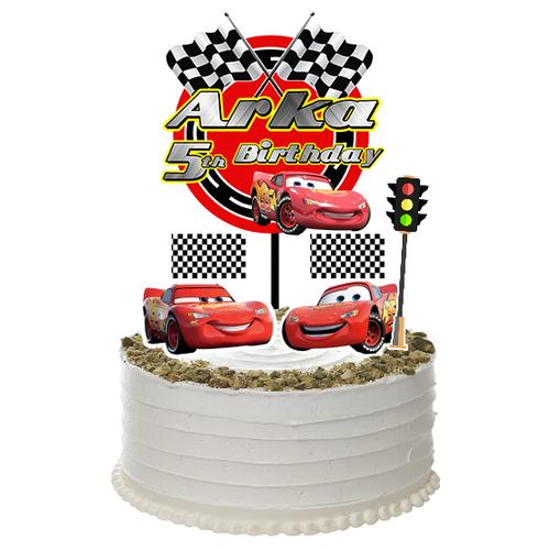 Jual Topper Cake Tusukan Hiasan Kue Ulang Tahun - Cars Mobil - Bulat ...