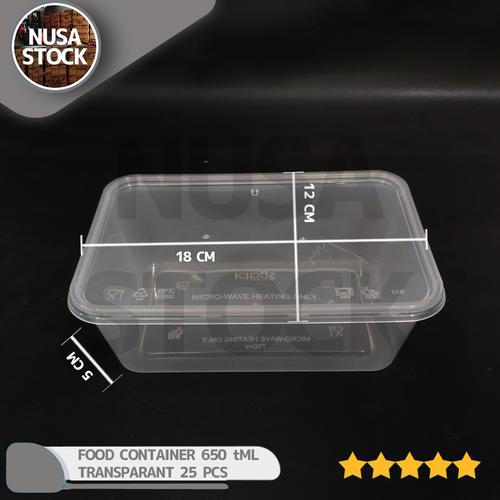 Jual MICROWAVE FOOD CONTAINER KOTAK MAKAN THINWALL 650 ML 25PC BENING ...