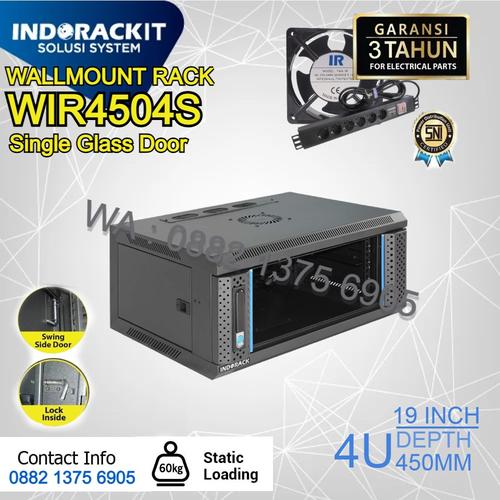 Jual Wallmount Rack INDORACK Single Door Rak Server 4U Depth 450mm ...